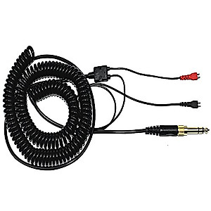 Sqrmekoko Extension Spring Relief Coiled Audio Cable for Sennheiser HD25 HD25-1 HD25-1 II HD25-C HD25-13 HD 25 HD600 Headphones
