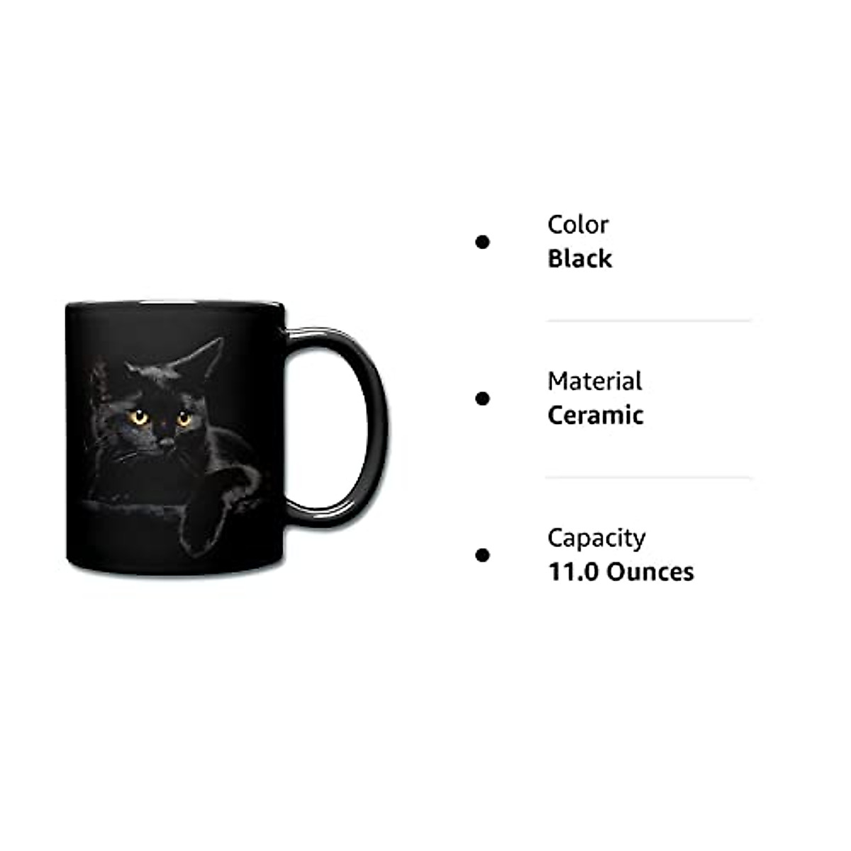 Black Cat - Ceramic Funny Coffee Mug - Perfect Cat Lover Gift - Cute Present - Great Birthday or Valentines Surprise (11oz)