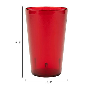 G.E.T. 5032-1-R-EC Heavy-Duty Plastic Restaurant Tumblers, 32 Ounce, Red (Set of 4)