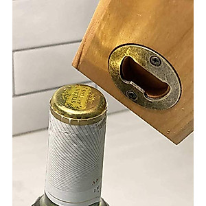A&E Millwork LTD Mahogany Edge Grain Self-Balancing Wine Bottle Holder, Bottle Opener