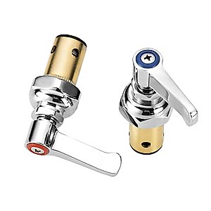 Weirun Brass Spindle Assembly Faucet Handle for Eterna Valve Replacement Commercial Pre Rinse Kitchen Sink Faucet Wall Mount Chrome fit for T&S Faucets