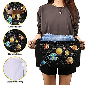 Solar System Planet Storage Basket Bin Large Fabric Toys Storage Cube Box with Handles Collapsible Closet Shelf Cloth Organizer Basket for Nursery Bedroom