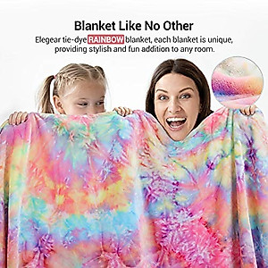 Elegear Tie Dye Hug Throw TV Blanket - Lazy Phone Blankets Keep Your Hands Free, Soft Fleece Wrap Blankets for Couch/Bed, Cozy Fuzzy Blankets As Valentines Birthday Gifts for Mom/Adult/Women/Men/Kids