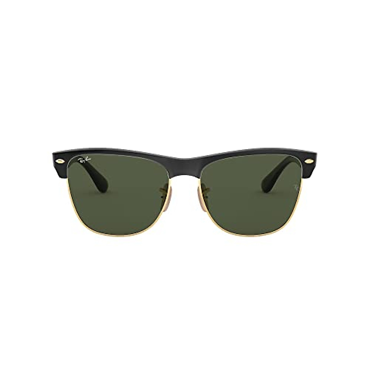 Ray-Ban RB4175 Clubmaster Oversized Square Sunglasses, Demi Gloss Black On Gold/G-15 Green, 57 mm