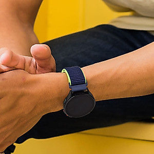 Amzpas Quick Release 20mm Watch Band Nylon Loop 20mm Watch Strap, Nylon Breathable Replacement Band for Samsung Galaxy Watch 40mm 44mm