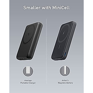 Anker 622 Magnetic Battery (MagGo) Upgraded Version, 5,000mAh Foldable Magnetic Wireless Portable Charger and USB-C (On The Side), Only for iPhone 14/13/12 Series (Interstellar Gray)