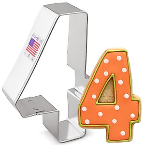 Number Four / #4 Cookie Cutter, 3.25" Made in USA by Ann Clark