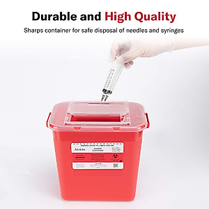 Alcedo Sharps Container for Home Use 2 Gallon (2-Pack) | Biohazard Needle and Syringe Disposal | Professional Medical Grade