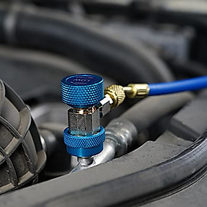 Lichamp A/C R134A Adapters with Puncture 134A Can Tap, AC 134 Quick Coupler Hose Connector Fitting Kit with Tank Adapter and Valve Core Remover, QA02