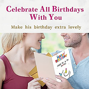 Funny Birthday Card for Men, Dirty Adult Friend Happy Birthday Gifts for Boyfriend Husband, Cheeky Boob Greeting Card for Him Her, Romantic Couples Birthday Cards with Stickers and Envelopes