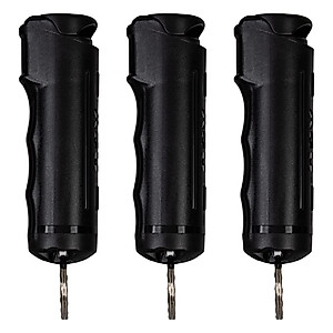 Police Magnum Keychain Pepper Spray Flip Top Safety- Maximum Heat Strength OC with Dye- Tactical Women & Men's Self Defense- Made in The USA- 3 Pack Black FT