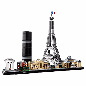 LEGO Architecture Paris Skyline, Collectible Model Building Kit with Eiffel Tower and The Louvre, Skyline Collection, Office Home Décor, Unique Gift to Unleash any Adult's Creativity, 21044