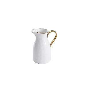 Pampa Bay Golden Salerno Titanium-Plated Porcelain Water Pitcher, 8.25 x 6.25 x 4.75in