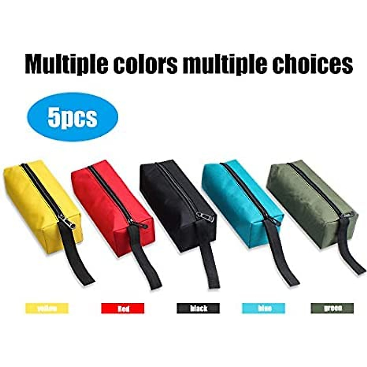 3/5 Pcs Small Tool Pouches Zipper Tool Pockets Carpenter Canvas Tool Bag Organizers Storage Bags for Screwdriver Pliers Woodworker Screw Nail