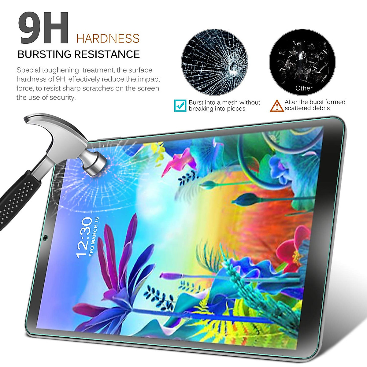 Gylint LG G Pad 5 10.1 Screen Protector Glass - Tempered Glass 9H Hardness Scratch Resistant Bubble Free Tempered Glass Screen Protector for LG G Pad 5 10.1 Inches Tablet 2019, Model:LM-T600L, T600L
