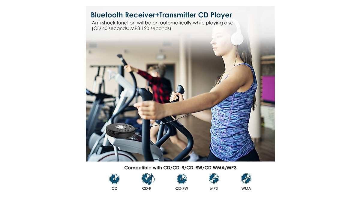 Fohil Portable CD Player - Bluetooth with Dual Speakers