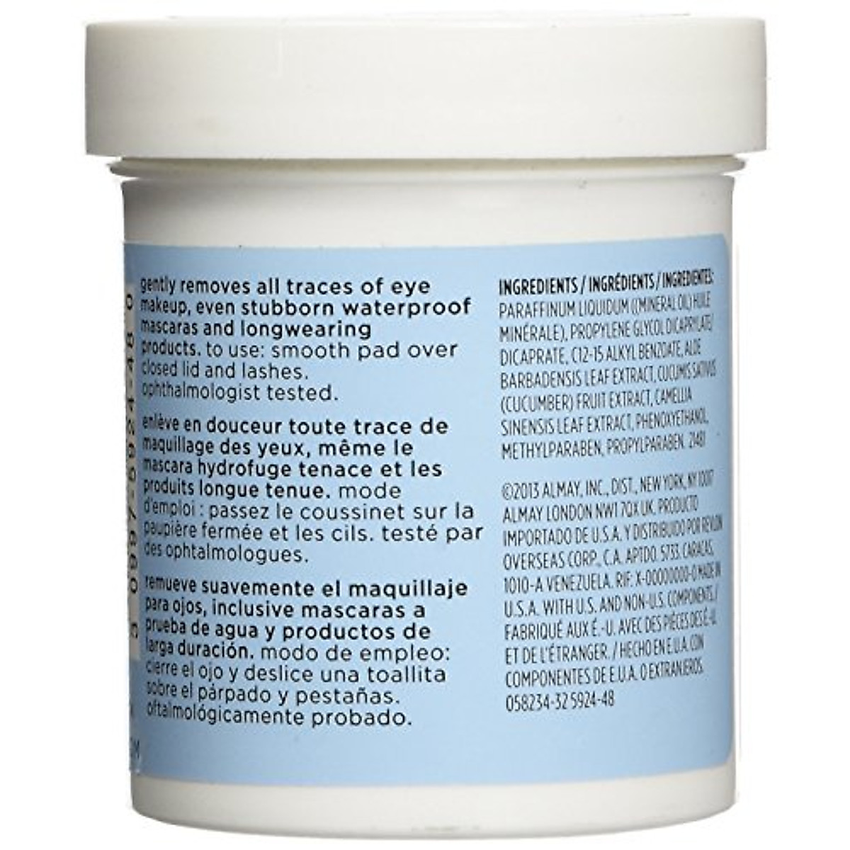 Almay Longwear and Waterproof Eye Makeup Remover Pads, 80 Count