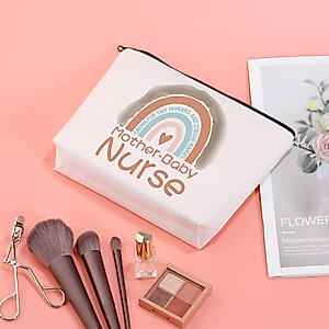 JXGZSO Mother Baby Nurse Rainbow Cosmetic Bag Caring For Tiny Humans and Strong Mamas Zipper Pouch (CARING Mother Baby Bag)