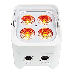 Rockville Best Pack 50 White (8) Battery Wash Lights+Wireless DMX+Charging Case