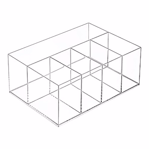 iDesign 5 Compartment Plastic Bathroom Storage Organizer, The Clarity Collection – 9.88” x 6.88” x 4”, Clear