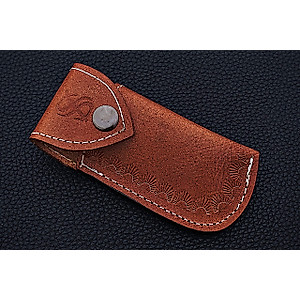 Smart & Sharp Custom Handmade Damascus Steel Fish Knife/Folding Knife/Pocket Knife SS-17370(Brass Engraved Handle) (brass)