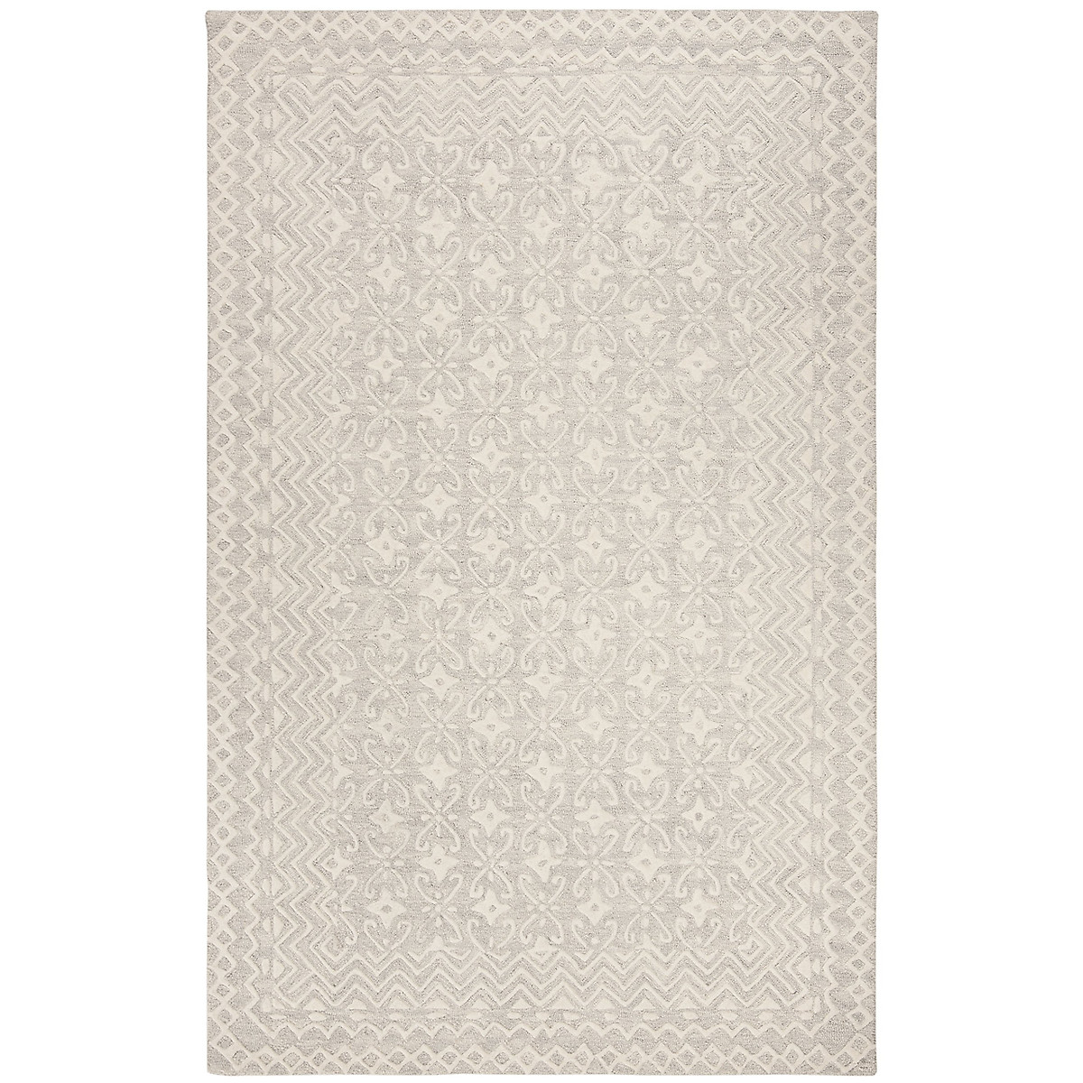 Safavieh Blossom Collection Area Rug - 9' x 12', Grey & Ivory, Handmade Wool, Ideal for High Traffic Areas in Living Room, Bedroom (BLM114F)