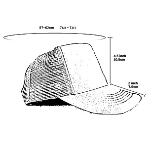 MONOFARBE High Crown Mesh Back Foam Trucker Hat Gym Hat Baseball Cap Surf Skateboard Hat Hip Hop Snapback (US, Numeric, 7 1/4, 7 3/4, CAMO)