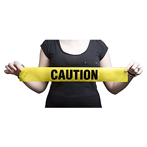 Caution Party Tape • 3 in. Wide X 100 Ft. Long • High Visibility • Tear Resistant Design • Great for Construction-Themed Parties & Signage for Small Hazards (100 ft) (1 Pack)