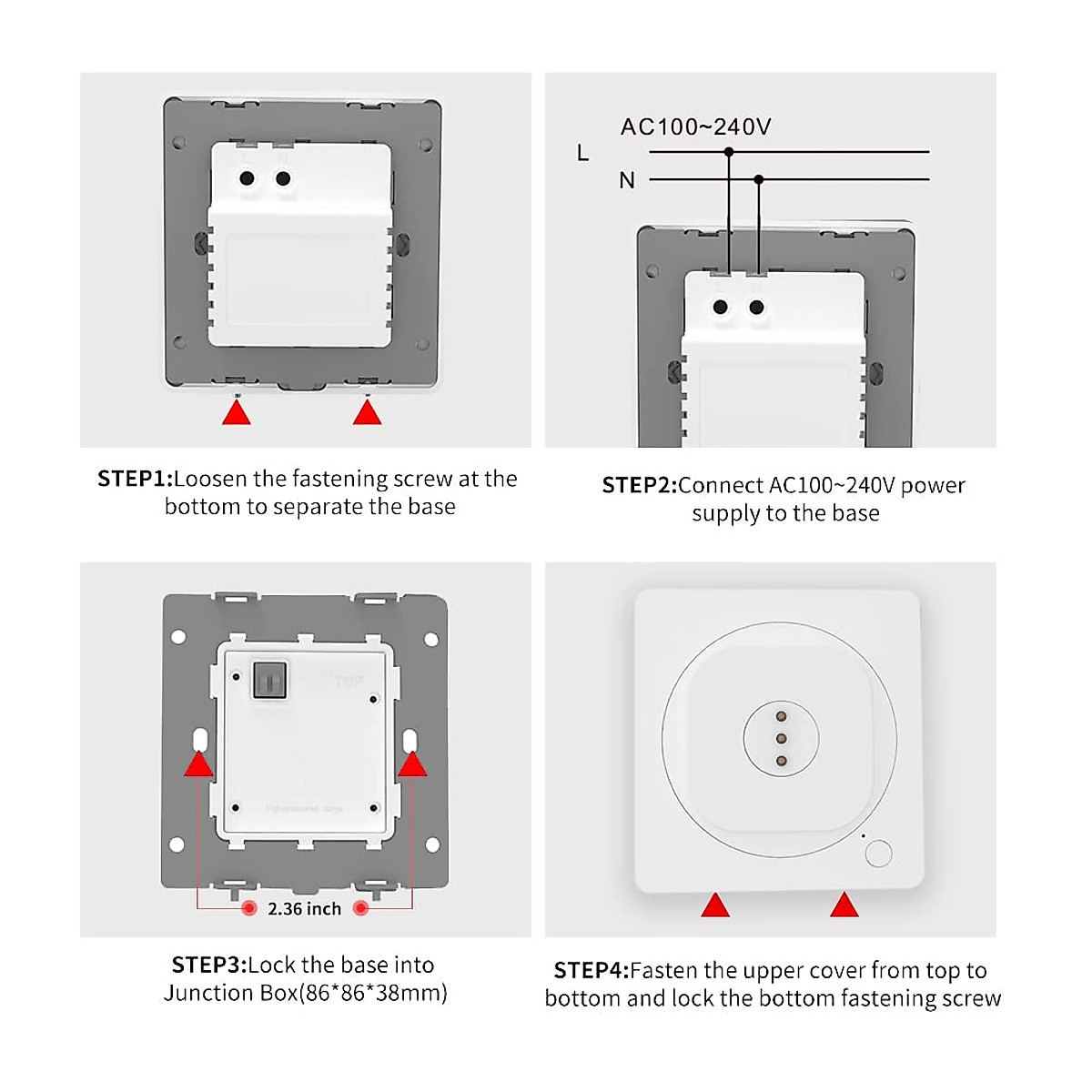 EMONITA Magnetic iPad Wall Mount with 360° Rotatable Charging Port for EMONITA iPad Cases - Silver