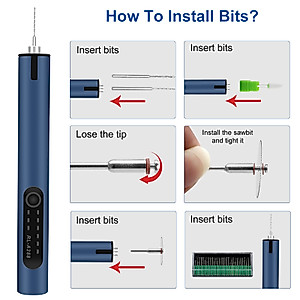 Engraving Pen with LED Light,USB Rechargeable Engraver Pen with 35bits,Mini Electric Engraving Machines Etching Pen Cordless Handheld Etcher Engraver Tool for DIY Jewelry Metal Wood Stone Glass (Blue)