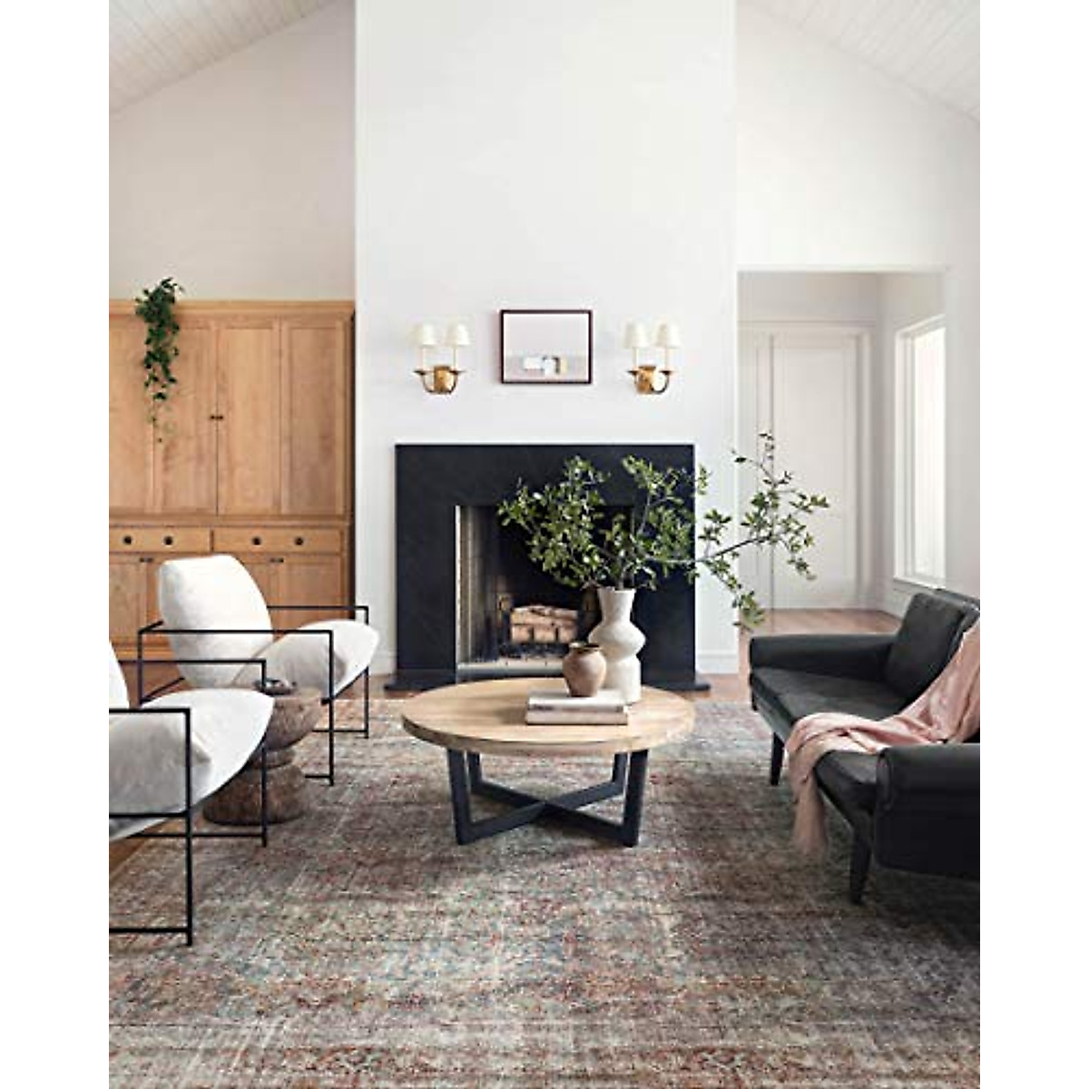 Chris Loves Julia x Loloi Jules Collection JUL-05 Lagoon / Brick 7'-6" x 9'-6" Area Rug