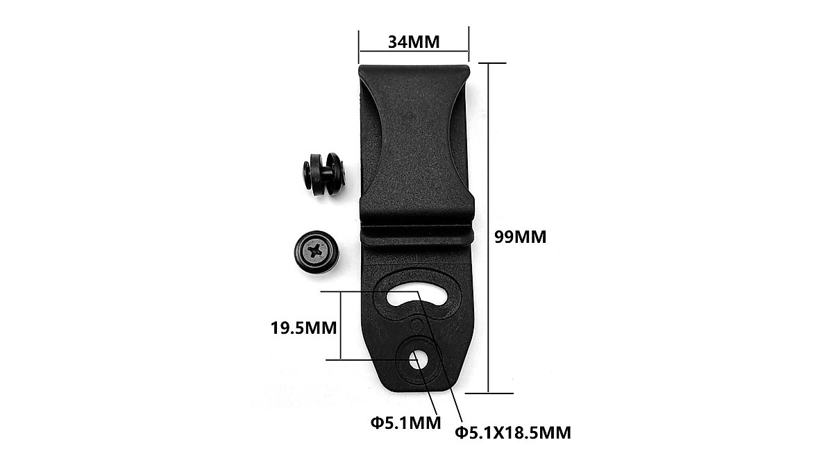 POLNED Sheath Clip Belt & Back Clip for Custom K Sheaths