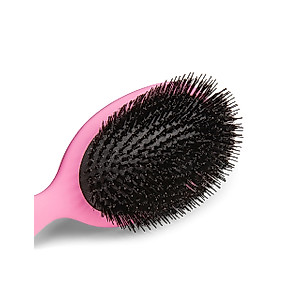 Dry & Wet Brush, Detangler, Dual-Length Flexible Synthetic Bristle Brush, Prevents Hair Breakage, For All Hair Types, For Women, Men and Kids - Pink