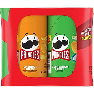 Pringles Potato Crisps Chips, Lunch Snacks, Office and Kids Snacks, Grab N' Go Snack Pack, Variety Pack, 13.7oz Tray (10 Cans)