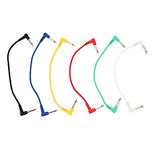 generic 6Pcs Guitar Patch Cable 6.35mm Guitar Effect Pedal Cables Flat Low Profile Instrument Effect Pedal Patch Cable for Effects Pedals 30cm