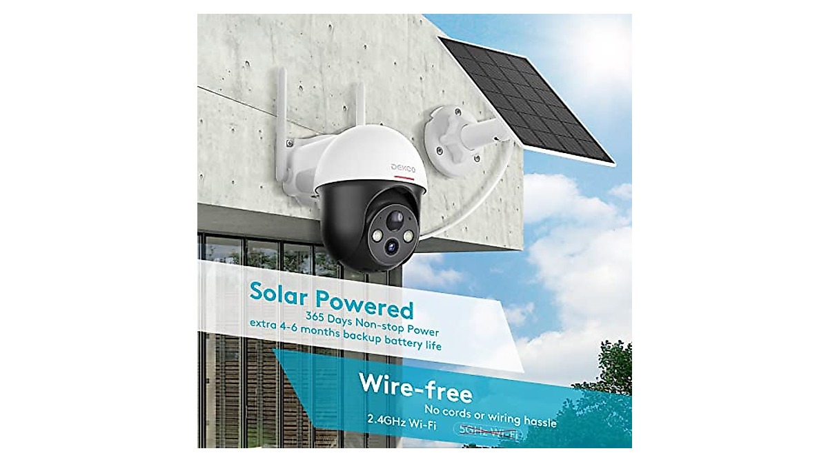 DEKCO 2K Solar Wireless Outdoor Security Camera 360°
