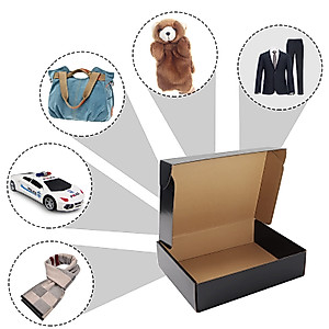 EXYGLO Shipping Cardboard Boxes for Small Business, Packing and Mailing, 12x9x3 - Pack of 20, Black