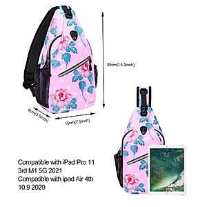 MOSISO Sling Backpack, Multipurpose Travel Hiking Daypack Impatiens Rope Crossbody Shoulder Bag, Pink