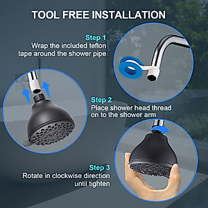 R FLORY 5 Modes High Pressure Rain Shower Head Showerhead for Bathroom Adjustable Angle for Ultimate Bath Shower Spa Top Shower