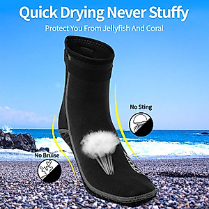 COPOZZ Diving Socks 3mm Neoprene Beach Water Socks-Anti Slip for Snorkel Swim Youth Men Women