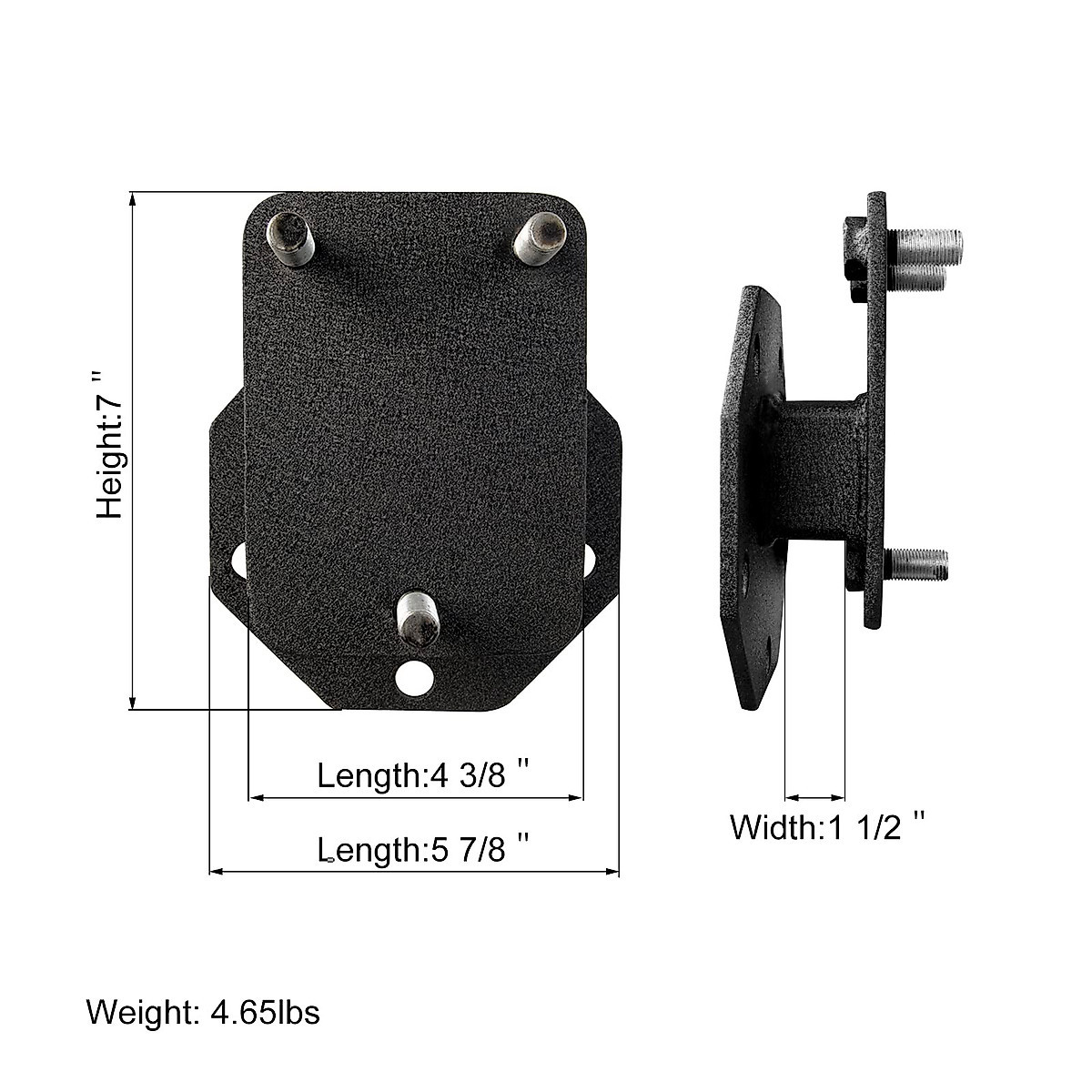 ZORASEN Spare Tire Relocation Bracket Spare Tire Carrier Spacer Fit for 2007-2018 Jeep Wrangler JK