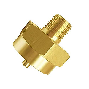 Hooshing 1LB Propane Gas Bottle Refill Adapter 1/4" Male NPT Thread x 1"-20 Female Throwaway Cylinder Thread Fitting Grill Stove Connector