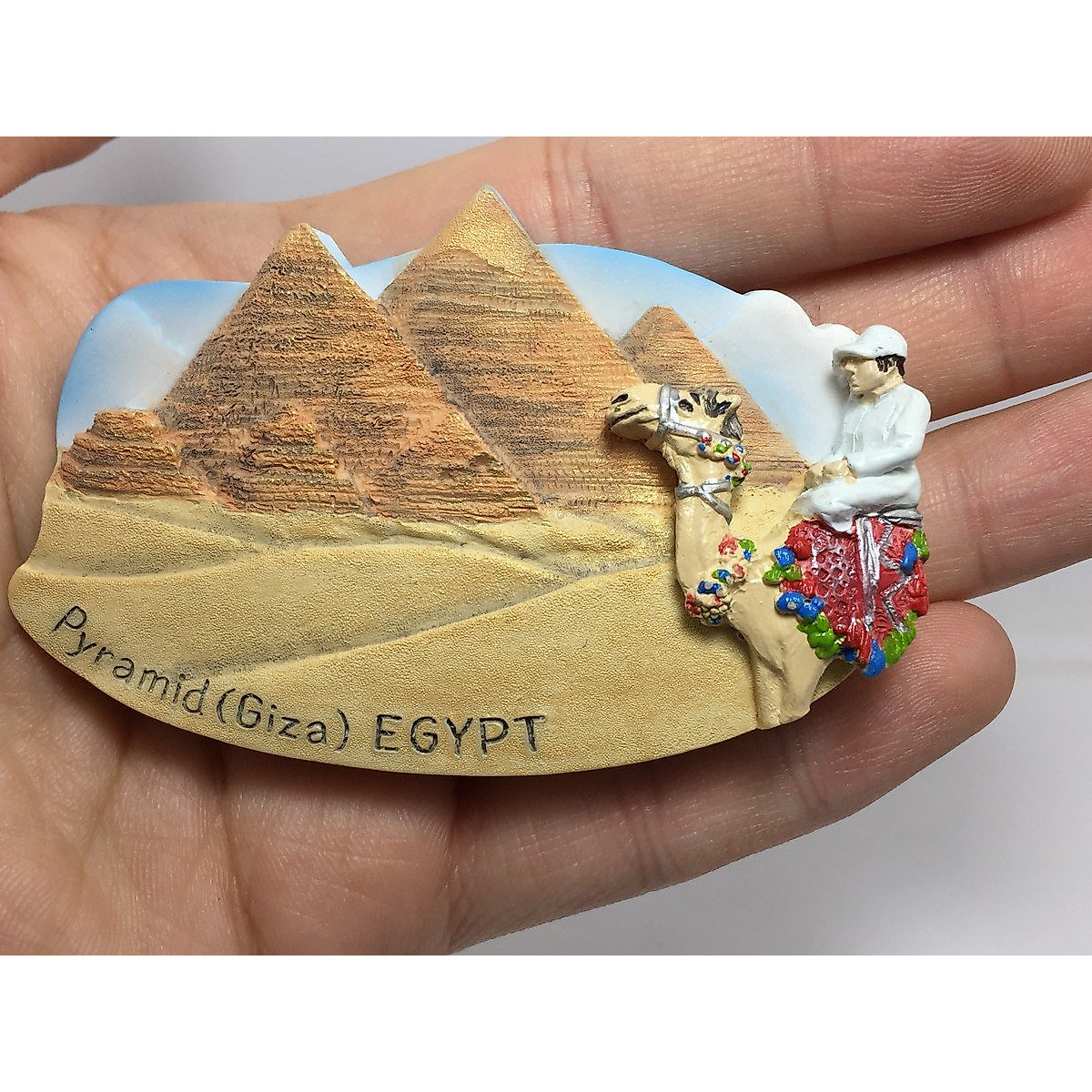 WitnyStore Tiny Giza Pyramid Complex, Egypt Africa Tourist Attractions Resin Refrigerator Magnet Traveler Souvenir Gifts Memento Decor 3D Fridge Magnets