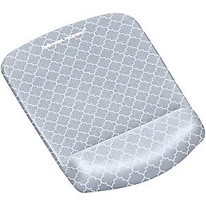 Fellowes PlushTouch Mouse Pad/Wrist Rest with FoamFusion Technology, Gray Lattice (9549701)