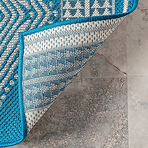 nuLOOM Ranya Tribal Indoor/Outdoor Area Rug, 8' x 10', Teal