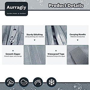 Outdoor Cushion Storage Bag Square Cushion Storage Bags Water Resistant All Weather Protection with Zipper and Handle Garden Furniture Cushion Carrying Bags-81x81x61cm/32"L x 32" W x 24" H (Grey)