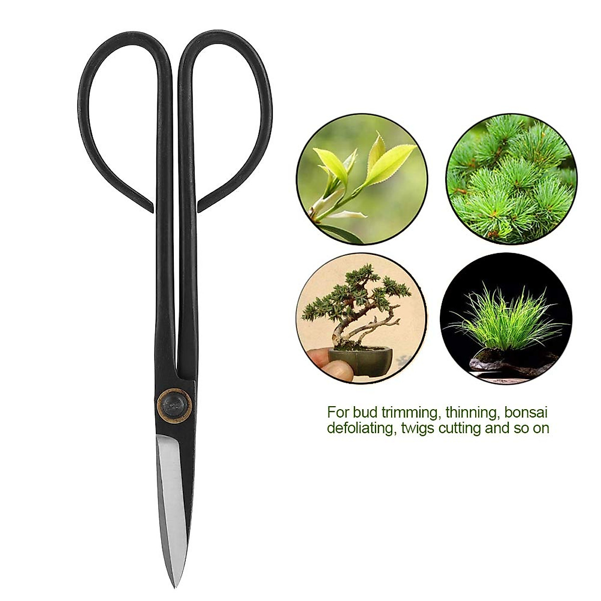 Oumefar 205mm Long Handle Bonsai Scissors Steel Pruning Shear Bud Leaves Twigs Cutting Trimming Tool Garden Equipment