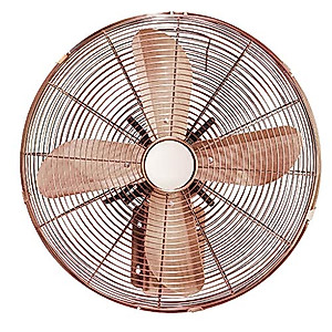 16-inch Metal Retro Wall Fan, Swinkz Mechanical / Remote Control Wall-mounted Fan, 3 Speed, Shaking Head, 100W, Retro Copper ( Color : Remote control )