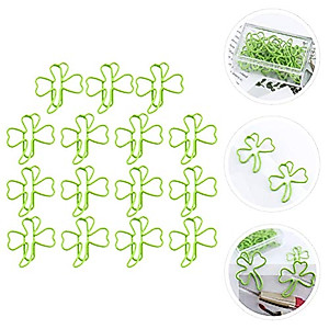SOIMISS Test Paper Clips 45pcs Shamrock Clover Shaped Paper Clips Bookmark Clips for Office School Home Document Organizing Clover Shape Clips