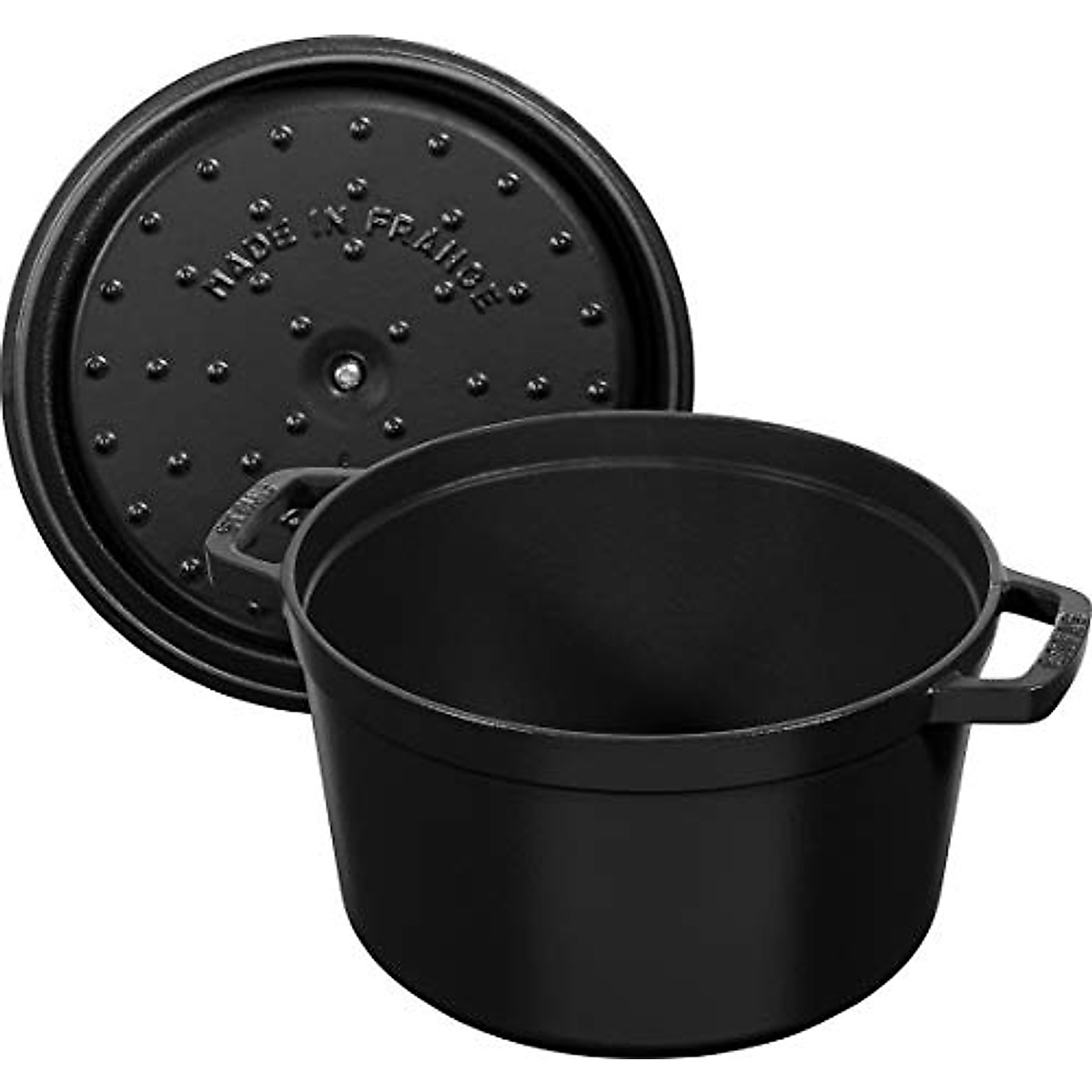 Staub Cast Iron Dutch Oven 5-qt Tall Cocotte, Made in France, Serves 5-6, Matte Black